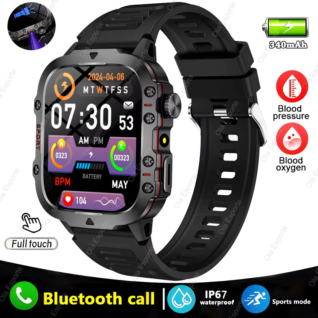 Original Men Smartwatch Flashlight Bluetooth Call Fitness Clock IP68 W ...